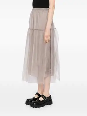 JNBY A-line Tulle Midi Skirt