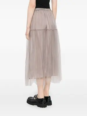 JNBY A-line Tulle Midi Skirt
