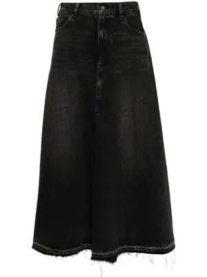 JNBY Distressed Maxi Denim Skirt