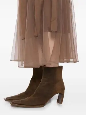 JNBY Point D'esprit Tulle Maxi Skirt - Brown