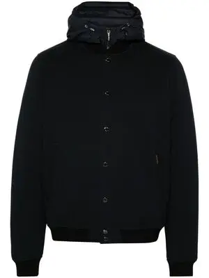 MOORER Padded Hooded Jacket - Blue