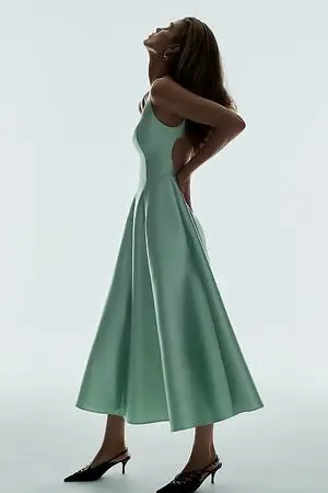 Mare Mare Scoop-Neck Cutout Midi Dress In Green - 44% Off | Editorialist