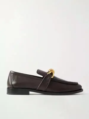 Bottega Veneta Astaire Embellished Leather Loafers - Brown