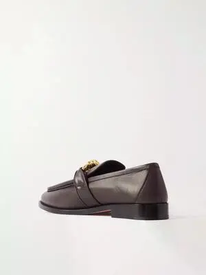 Bottega Veneta Astaire Embellished Leather Loafers - Brown