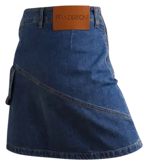 JW Anderson Paneled Embroidered Denim Mini Skirt