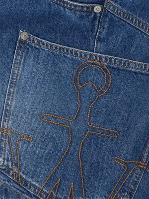 JW Anderson Paneled Embroidered Denim Mini Skirt