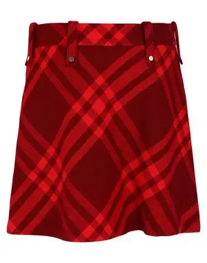Burberry Flannel Wrap Mini Skirt - Red