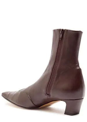 Khaite Nevada 40 Leather Ankle Boots - Brown