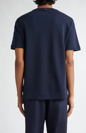 Thom Browne Milano 4-bar Cotton T-shirt - Navy
