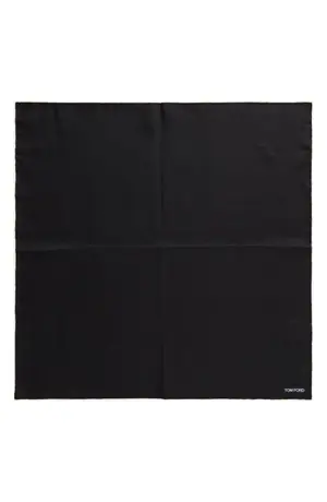 TOM FORD Classic Mulberry Silk Pocket Square - Black