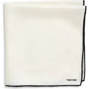 TOM FORD Classic Mulberry Silk Pocket Square - White