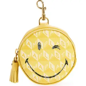 ANYA HINDMARCH Wink Canvas Earbud Pouch - Lemon Curd/yellow Jade