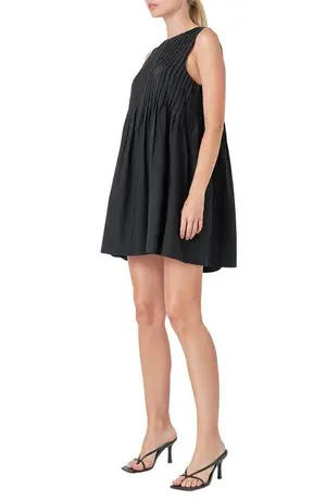 Endless Rose Pintuck Voluminous Mini Dress