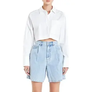 GREY LAB Oversize Crop Button-up Shirt