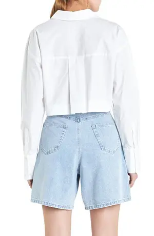 GREY LAB Oversize Crop Button-up Shirt