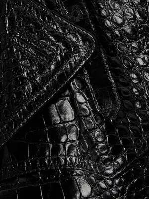 TOM FORD Double-breasted Croc-effect Leather Trench Coat