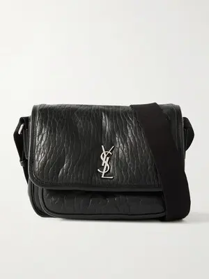 Saint Laurent Niki Small Logo-appliquéd Textured-leather Messenger Bag - Black