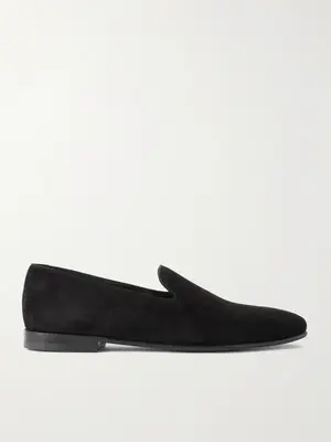 Men's Suede Black Loafers
