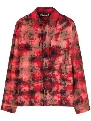 Palm Angels Logo-print Plaid Shirt - Red