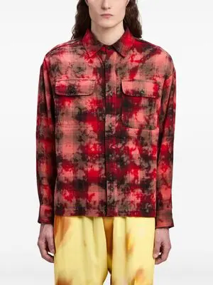 Palm Angels Logo-print Plaid Shirt - Red