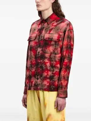 Palm Angels Logo-print Plaid Shirt - Red