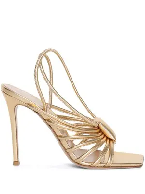 GIANVITO ROSSI Hellen 105mm Strappy Sandals - Gold