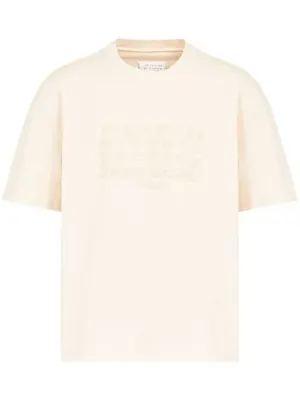MAISON MARGIELA Embroidered Logo T-shirt - Neutrals