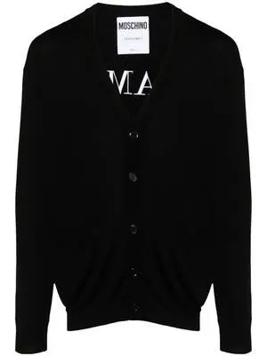Moschino Slogan-embroidered Cardigan