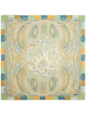 Etro Paisley-print Frayed-edge Scarf - Neutrals