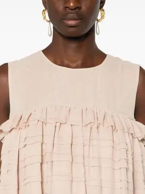 BARUNI Ruffled Mini Dress - Neutrals