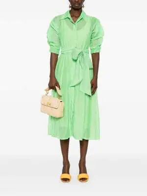 BARUNI Organza Midi Shirt Dress - Green