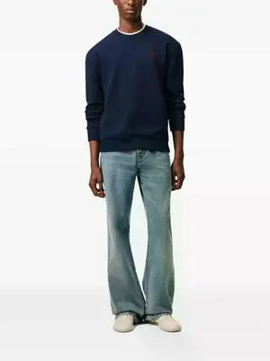 AMI Paris De Coeur Cotton Sweatshirt - Blue