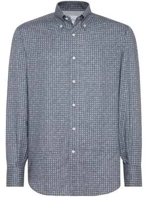 BRUNELLO CUCINELLI Geometric-print Shirt