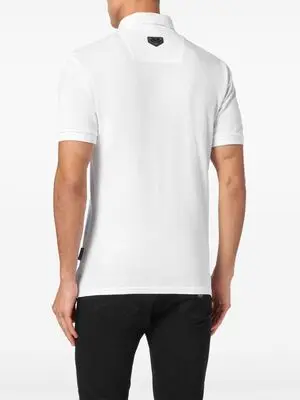 Philipp Plein Skull&bones-print Cotton Polo Shirt - White