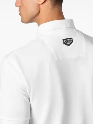 Philipp Plein Skull&bones-print Cotton Polo Shirt - White