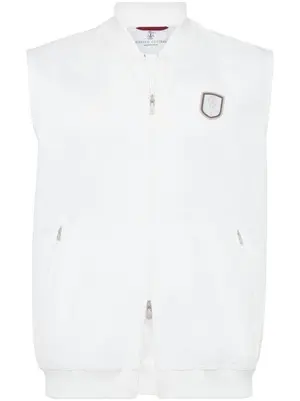Brunello Cucinelli Tennis Badge Stripe Sweatshirt - White