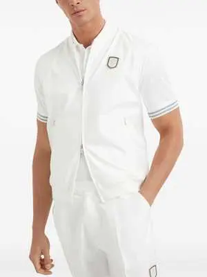 Brunello Cucinelli Tennis Badge Stripe Sweatshirt