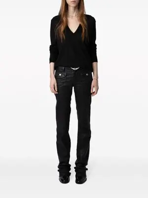 Zadig&Voltaire Rivy Cashmere V-neck Sweater - Black