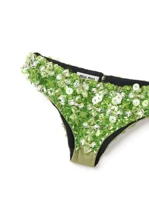 Miu Miu Embroidered Beaded Silk Briefs