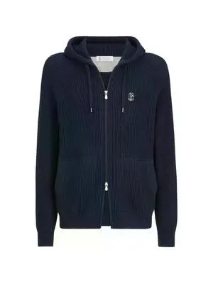 Brunello Cucinelli Cashmere Zip-up Hoodie - Blue