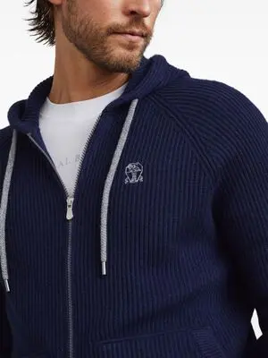 Brunello Cucinelli Cashmere Zip-up Hoodie - Blue