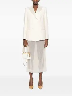 Fabiana Filippi Double-breasted Crepe Blazer - Neutrals