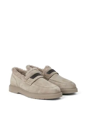 Brunello Cucinelli Penny Loafers - Grey