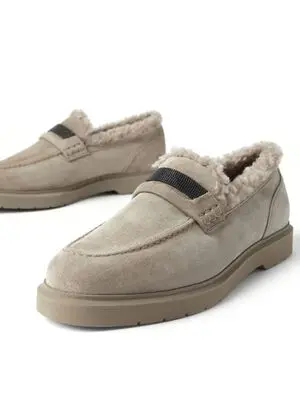 Brunello Cucinelli Penny Loafers - Grey