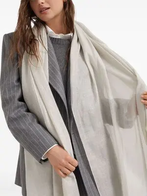 Brunello Cucinelli Sparkling Cashmere-silk Scarf - White