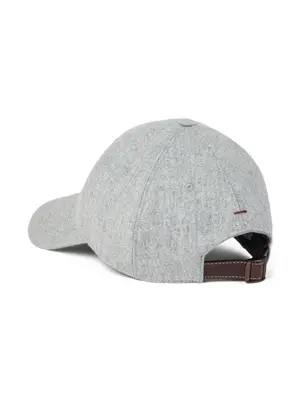 Brunello Cucinelli Embroidered Flannel Cap