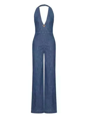 Valentino Garavani Chambray Denim Jumpsuit - Blue