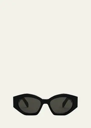 Celine Triomphe Acetate And Nylon Oval Sunglasses