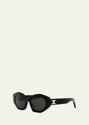 Celine Triomphe Acetate And Nylon Oval Sunglasses