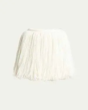 Alaïa ALAIA Fringe Bubble Mini Skirt Blanc Casse